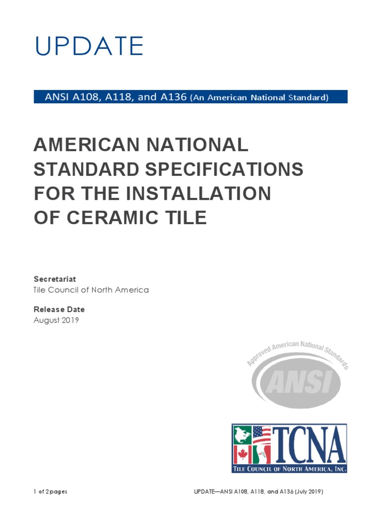 Ansi a108 July.2019 Errata | PDF