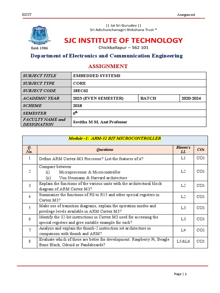 Assignment ES | PDF | Embedded System | Computer Engineering