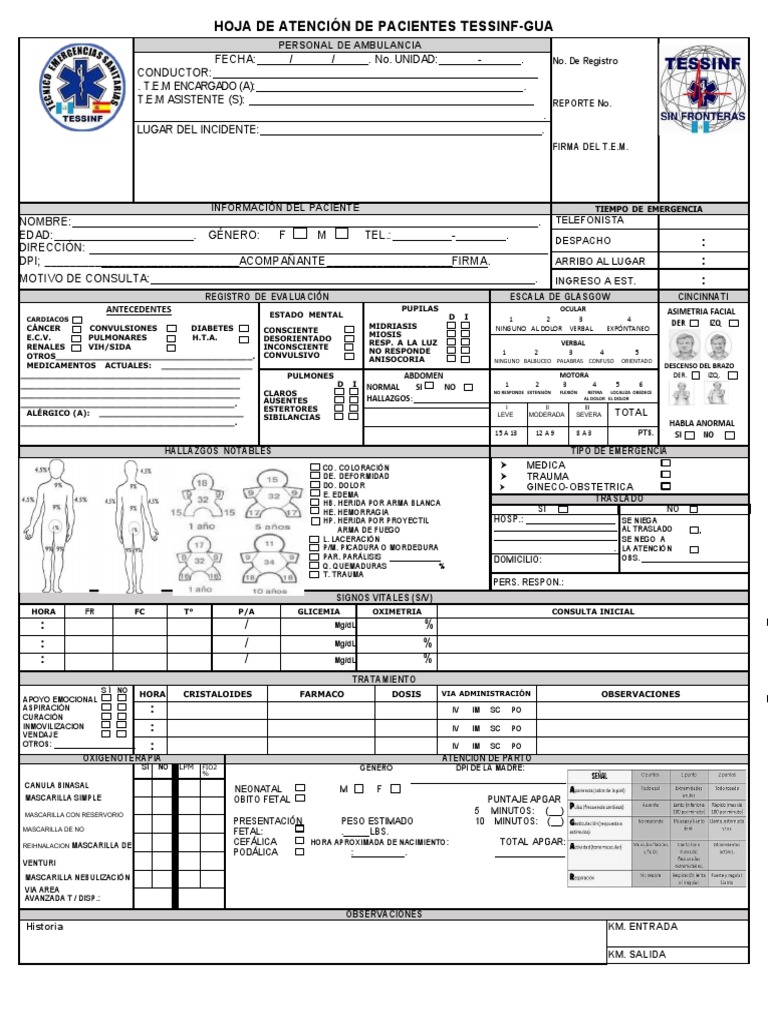 Hoja de Registro de Paciente | PDF | Ciencias de la Salud | Medicina CLINICA
