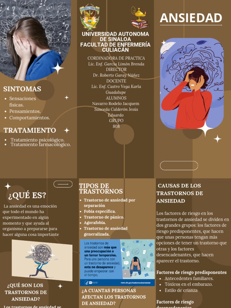 Triptico Ansiedad | PDF | Ansiedad | Trastorno de ansiedad