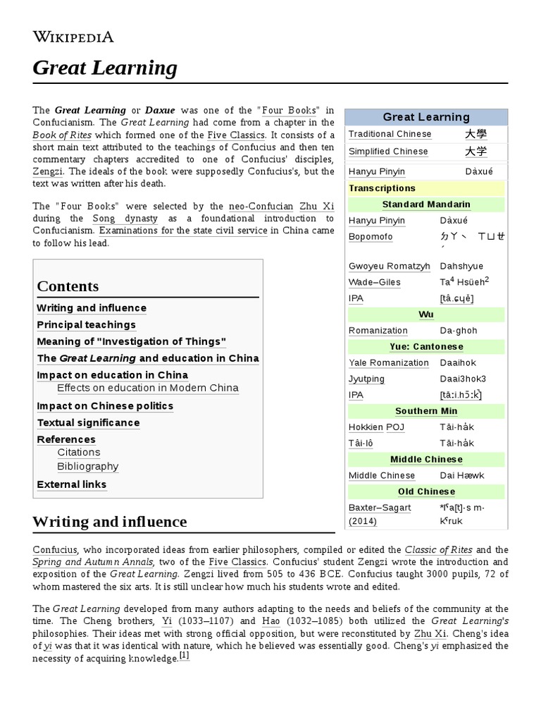 Great Learning | PDF | Confucianism | Chinese Philosophy