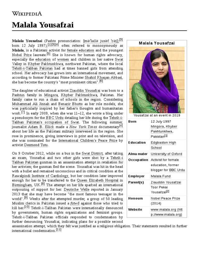 Malala Yousafzai | PDF | Malala Yousafzai