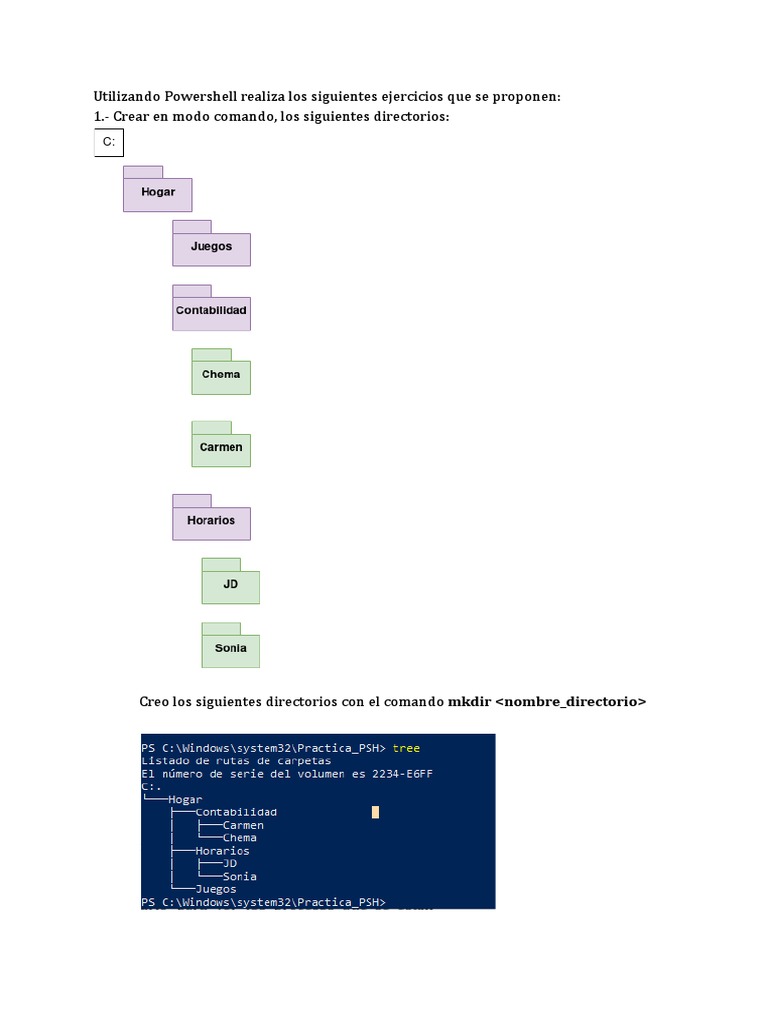 Ejercicios de Comandos PowerShell | PDF | Archivo de computadora | Ingeniería de software