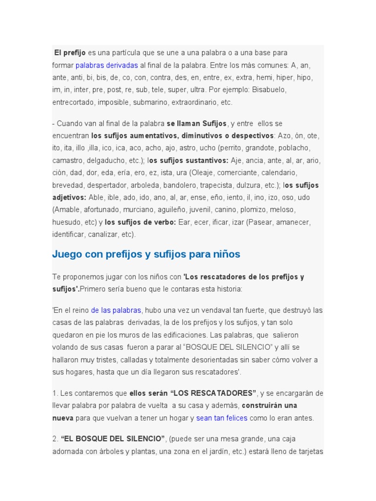 El Prefijo Y SUFIJO | PDF