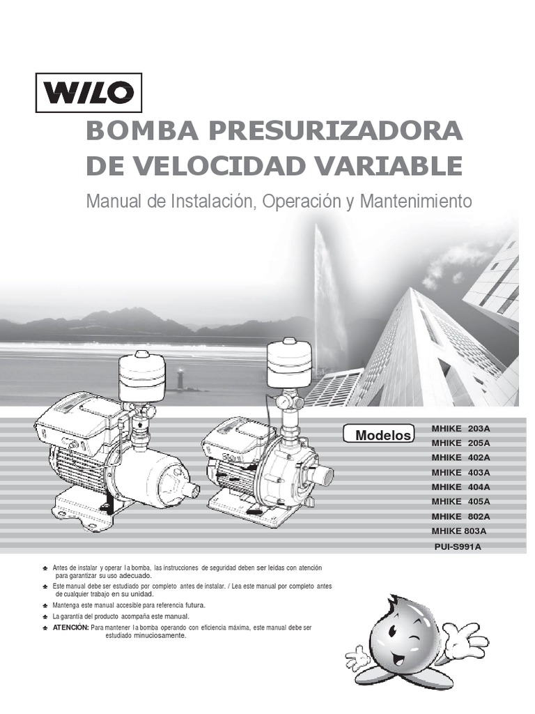Manual Bomba Presurizadora Wilo MHIKE | PDF | Bomba | Agua