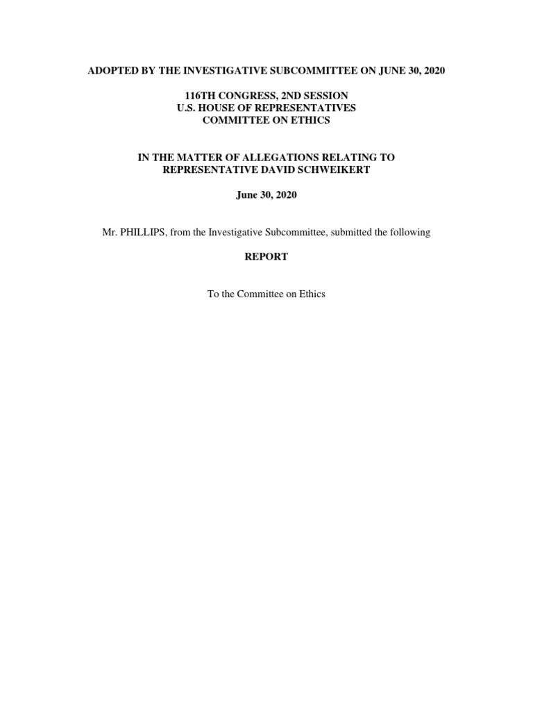 ISC Report - Schweikert - final | PDF | United States House Of ...