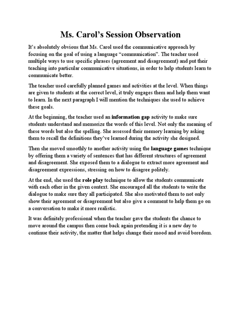 Observation Reflection 2 | PDF