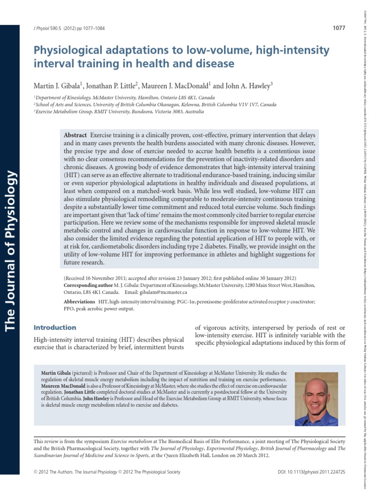 The Journal of Physiology - 2012 - Gibala - Physiological Adaptations ...