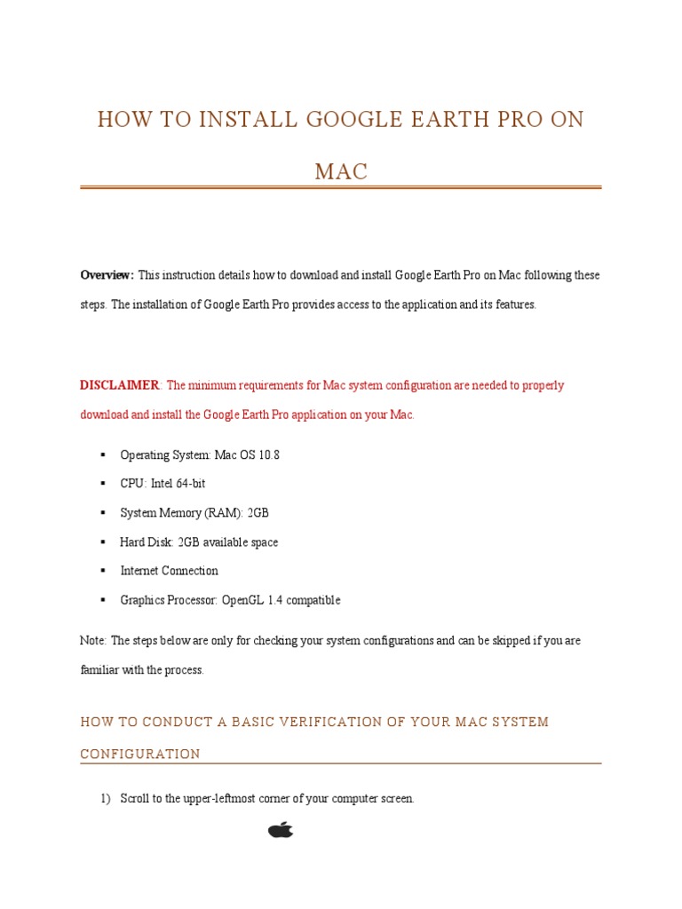 Install Google Earth Pro on Mac Guide | PDF | Finder (Software) | Mac Os
