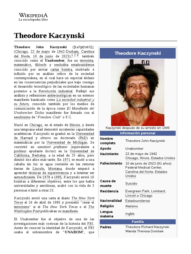 Theodore Kaczynski | PDF