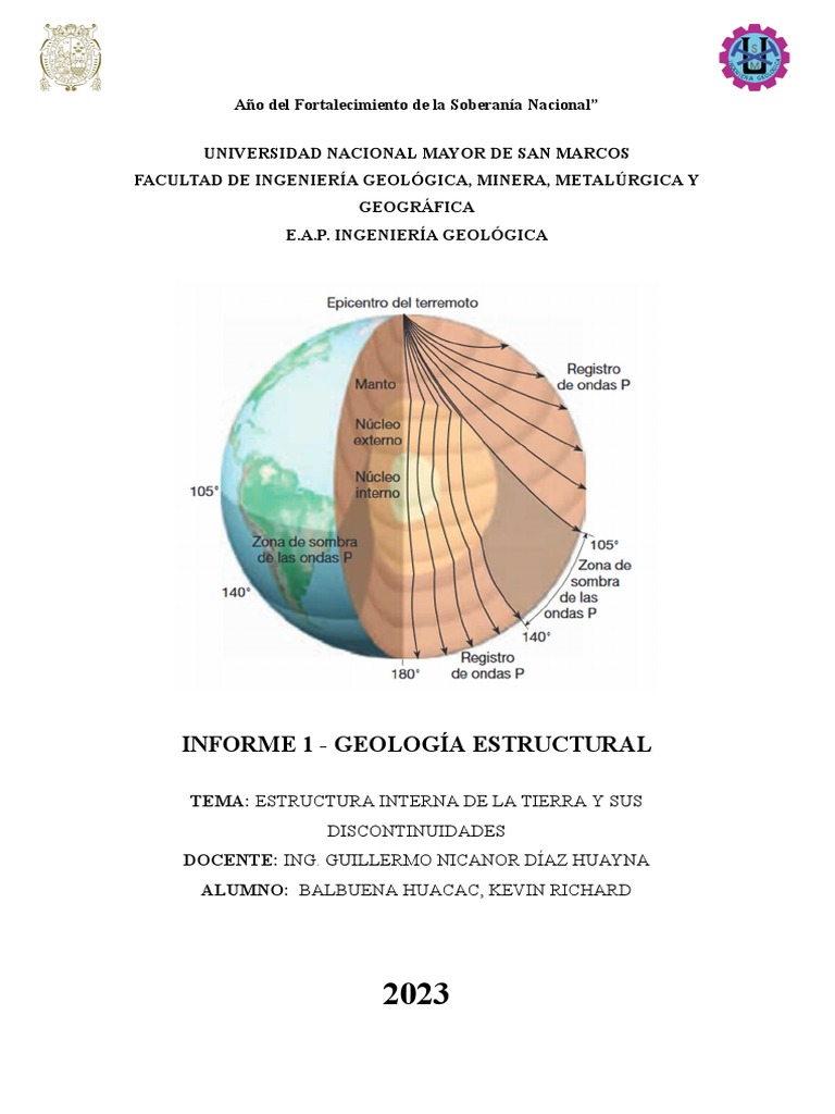 KEVIN BALBUENA - INFORME_ ESTRUCTURA INTERNA DE LOS DE LA TIERRA Y SUS DISCONTINUIDADES | PDF ...