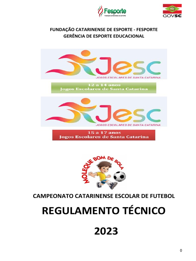 2023 Regulamento Tecnico Jesc e Molequebb | PDF | Voleibol | Atletismo (esporte)