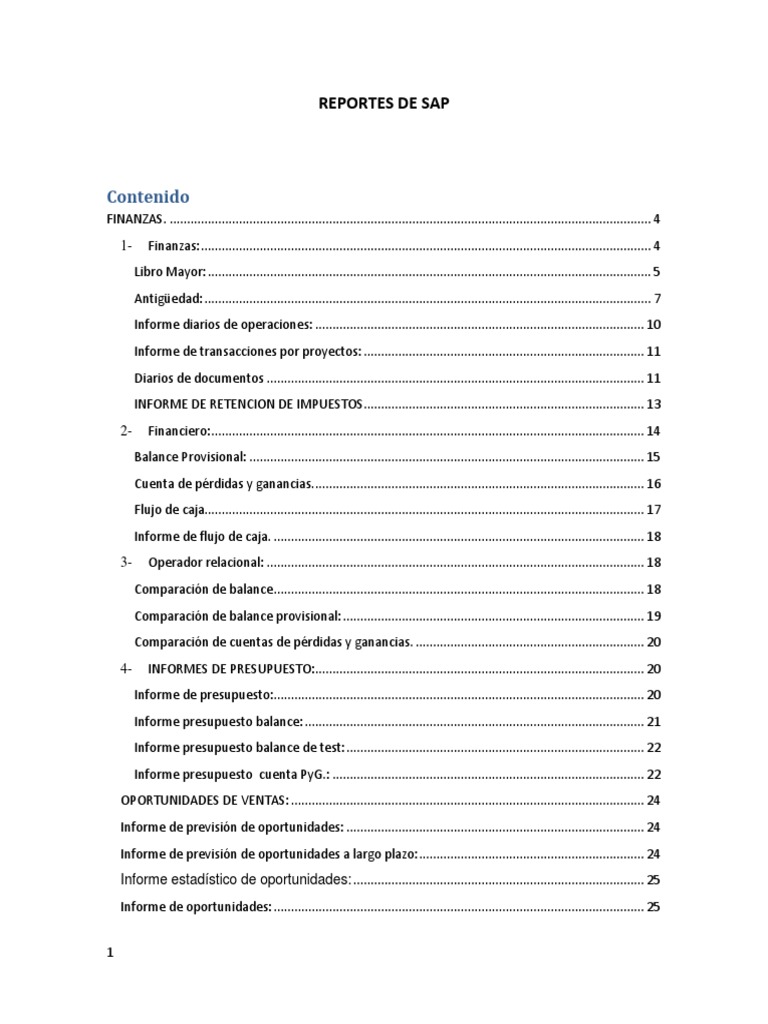 Manual Reportes SAP B1 | PDF | Contabilidad | Presupuesto