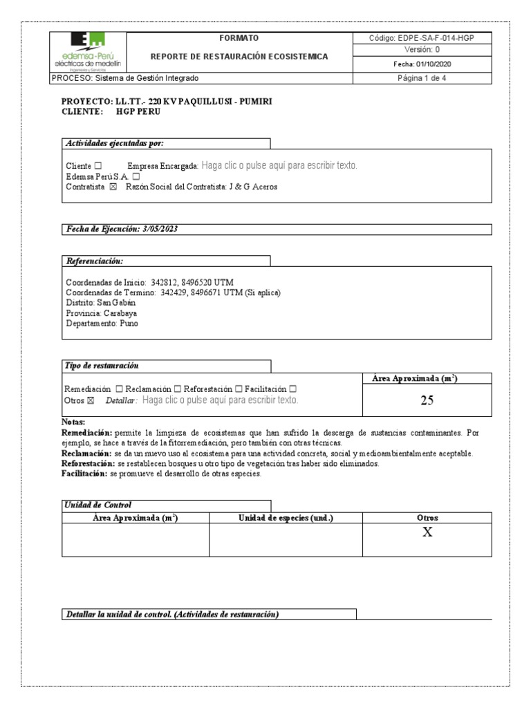 Restauración Ecosistémica T16A(Corregir) | PDF | Ciencias de la Tierra | Entorno natural
