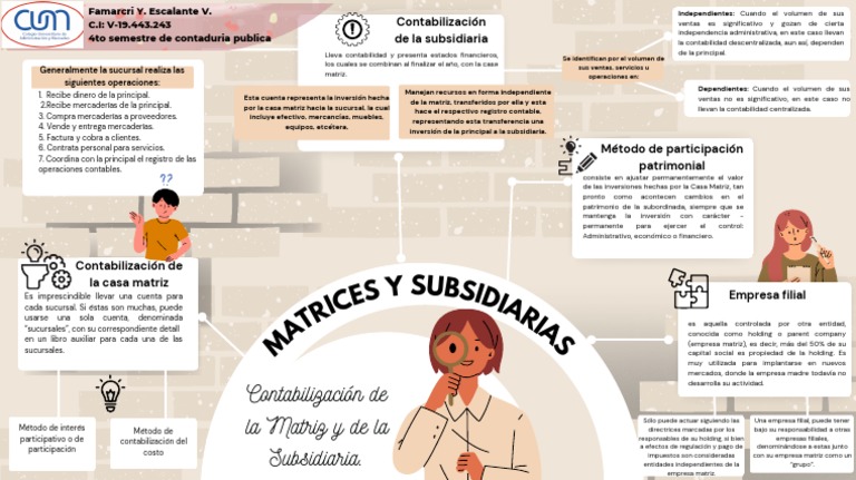 Mapa Conceptual Matrices y Subsidiarias | PDF | Subsidiario | Contabilidad