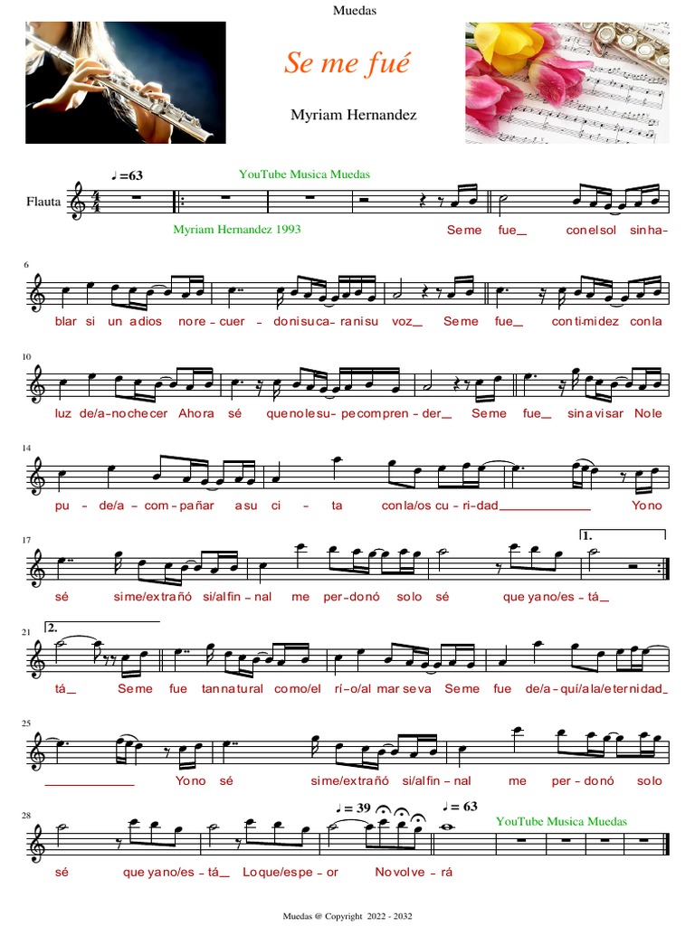 Balada Myriam Hernandez - Se Me Fue | PDF
