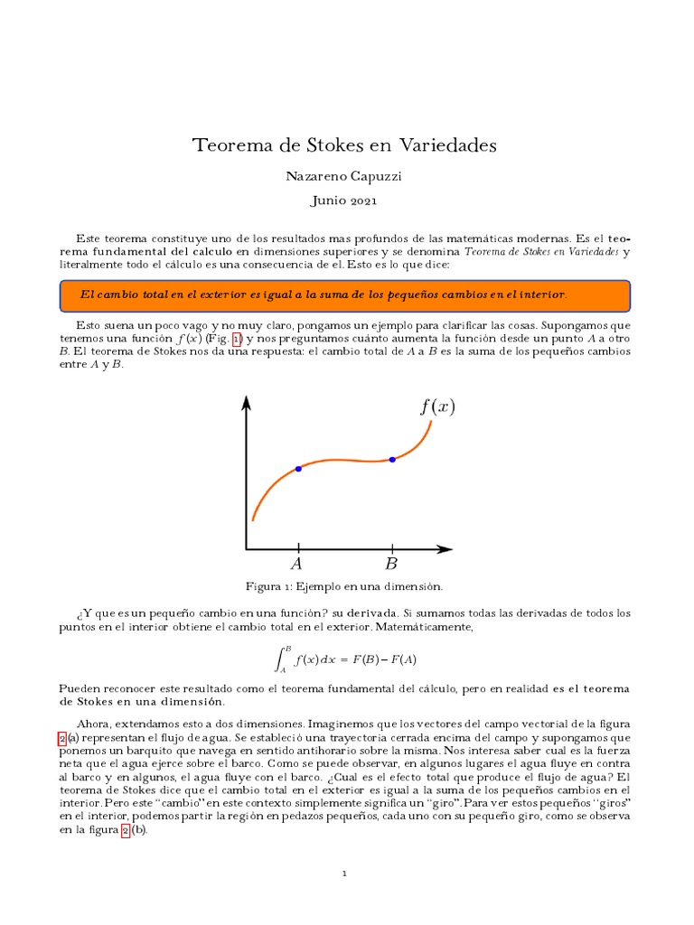 Teorema de Stokes en Variedades | PDF | Colector | Integral