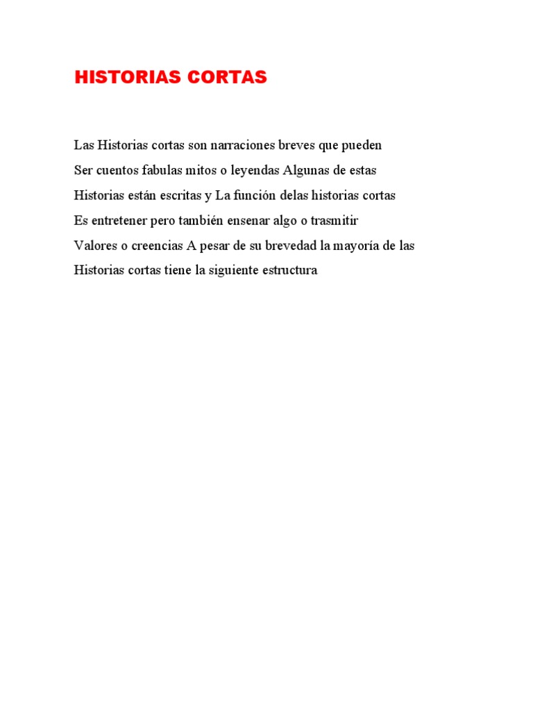 Historias Cortas Pdf