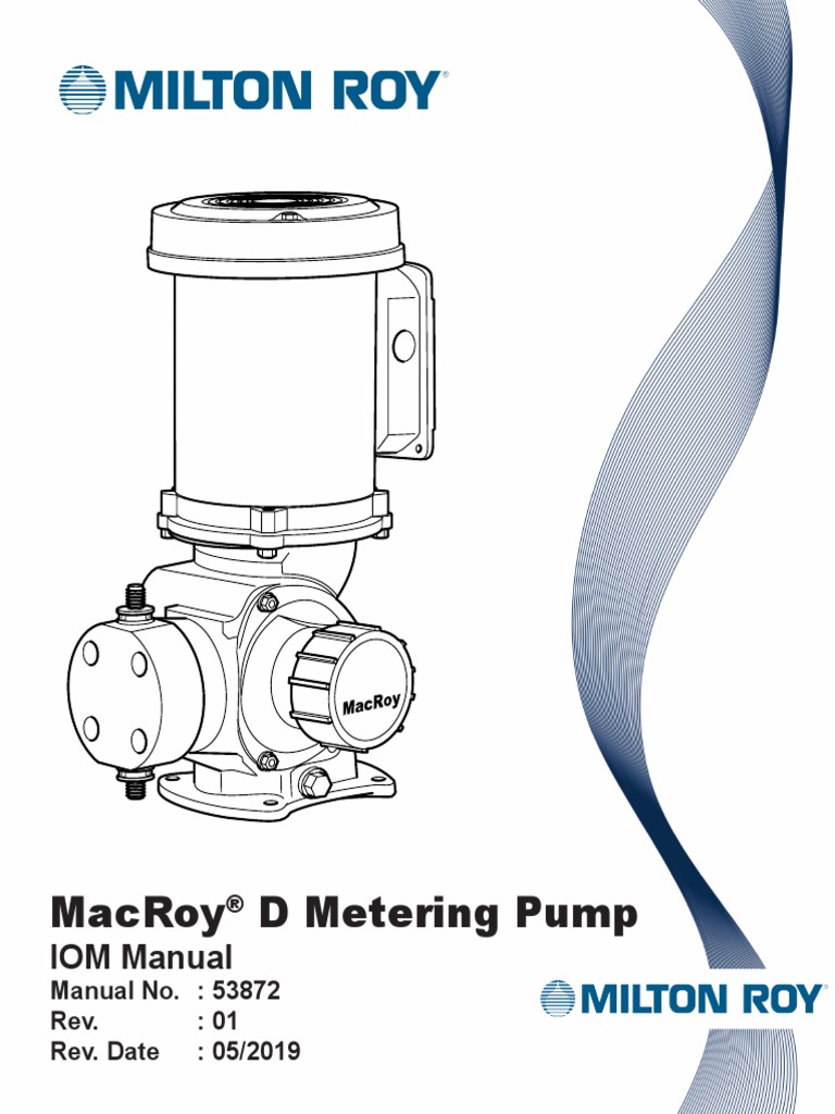 MacRoy D IOM | PDF | Pump | Valve