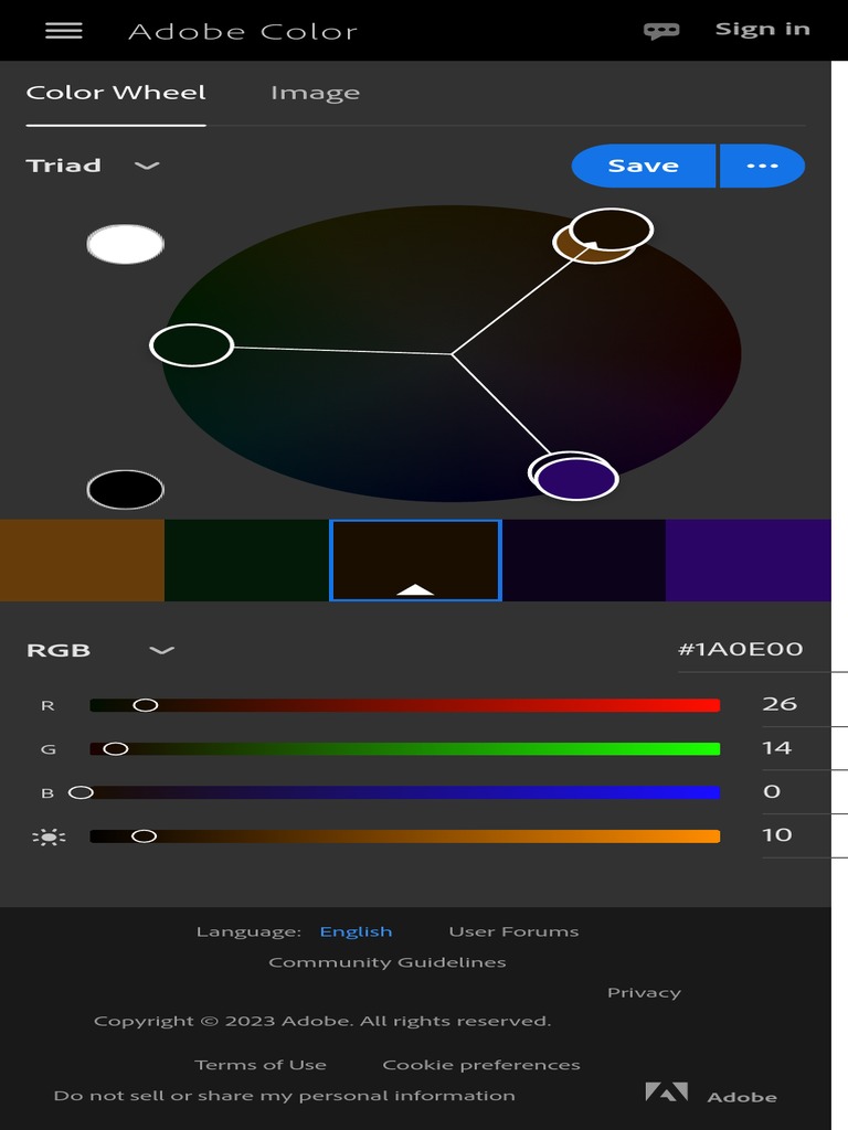 Color wheel, a color palette generator Adobe Color | PDF