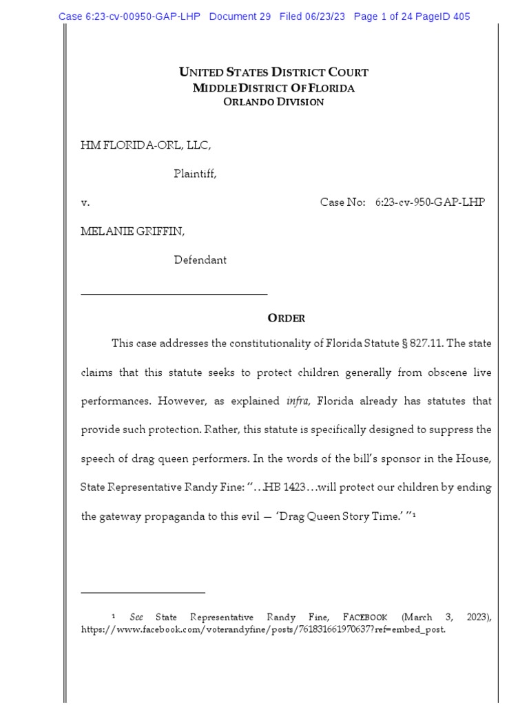 Hamburger Mary's Injunction Ruling | PDF | Complaint | Pleading