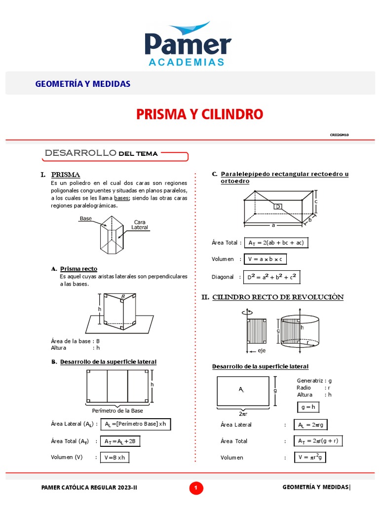 Problemas de Prisma y Cilindro | PDF | Triángulo | Rectángulo
