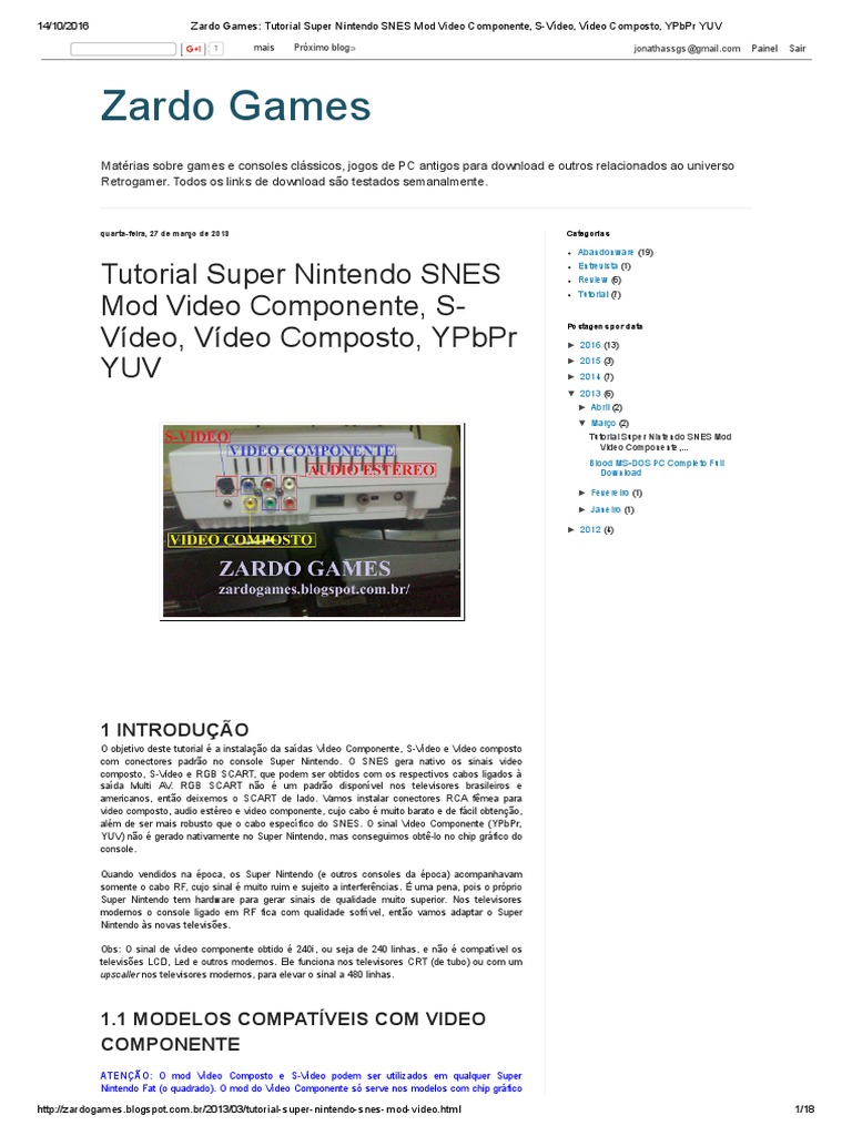 Zardo Games - Tutorial Super Nintendo SNES Mod Video Componente, S ...