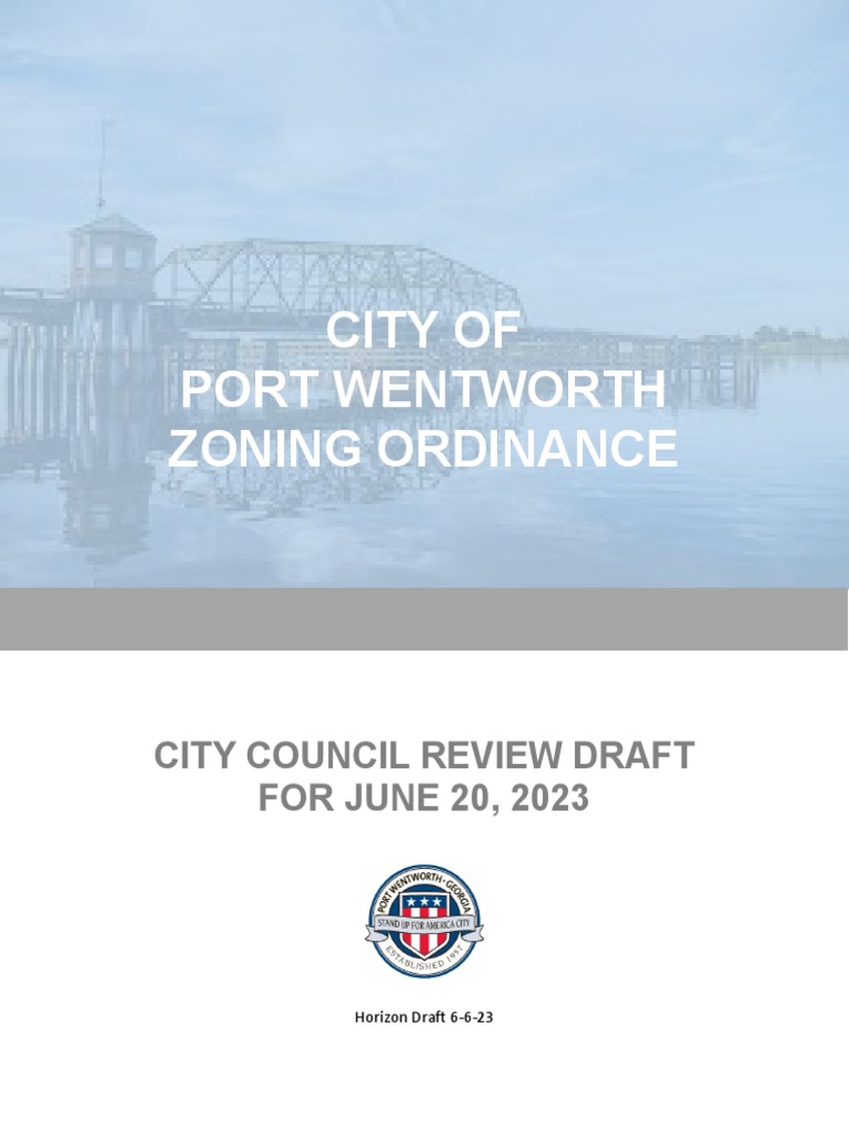 Port Wentworth Final Zoning Ordinance | PDF | Zoning | Land Lot