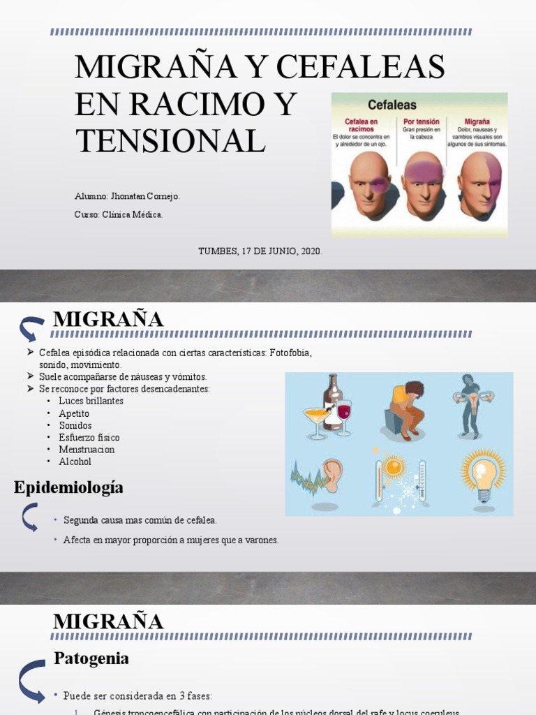 Migraña y Cefalea en Racimos | PDF | Migraña | Dolor de cabeza