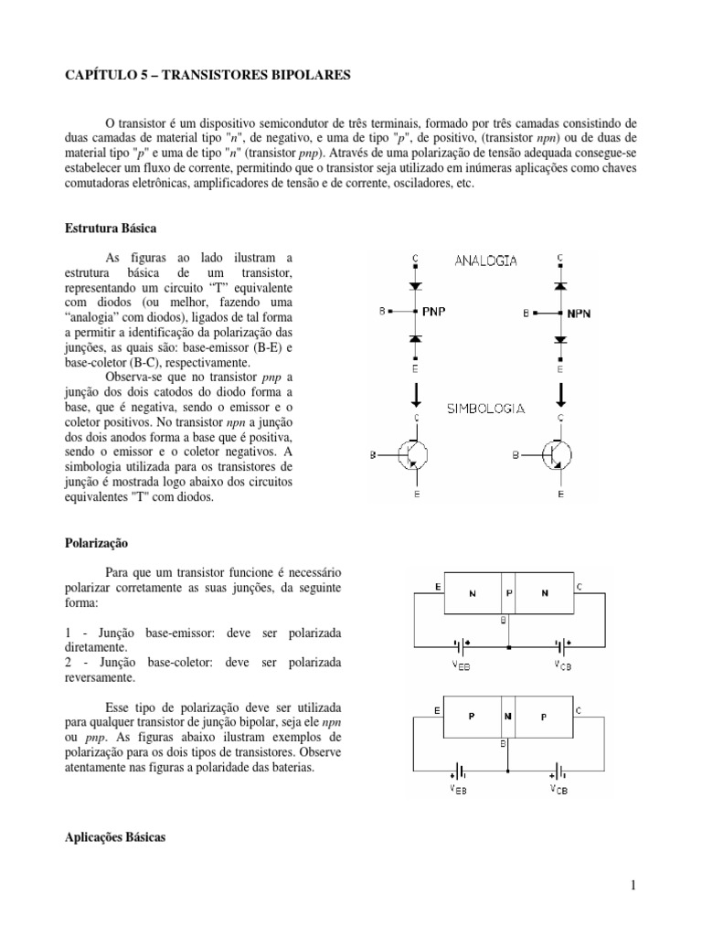 Transistores Bipolares: Estrutura e Aplicações | PDF | Diodo | Transistor