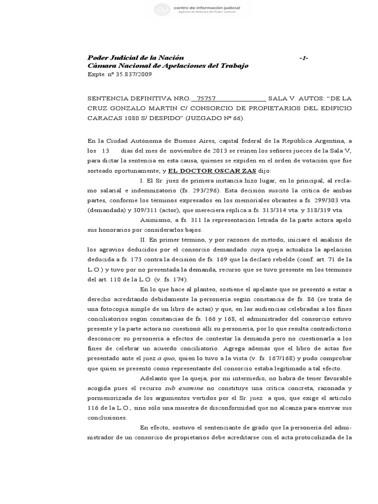 fallo (7) | PDF | Sentencia (ley) | Desempleo