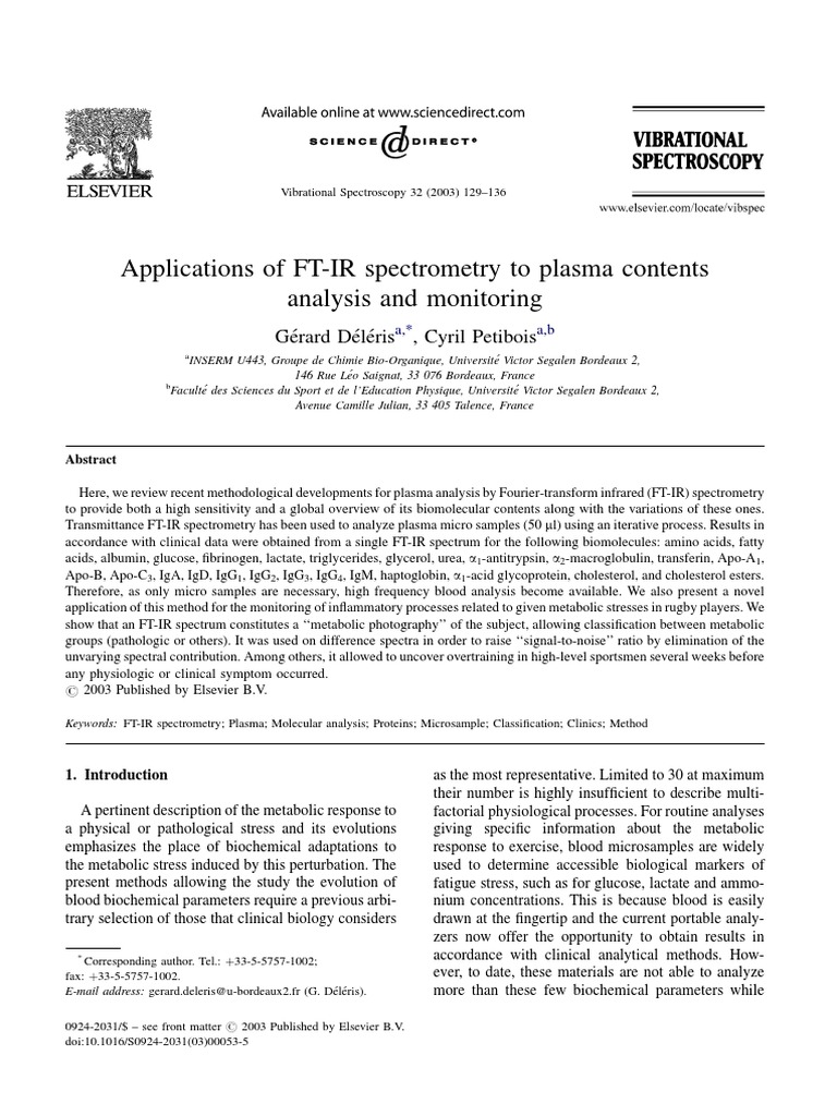 Applications of FT-IR spectrometry to plasma contents analysis and ...