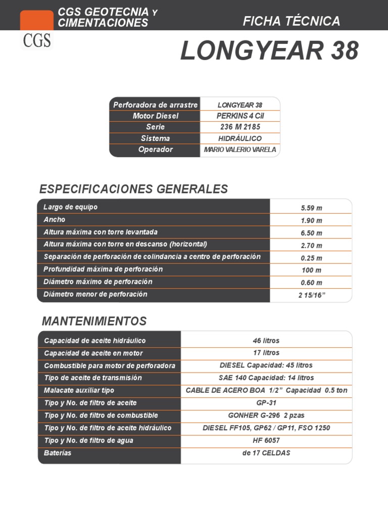 Dokumen - Tips - Ficha Tcnica Longyear 38 Perforaciones Tcnica Longyear ...