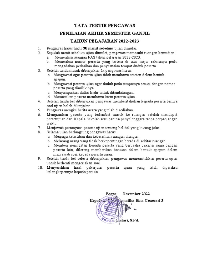 Tata Tertib PAS | PDF