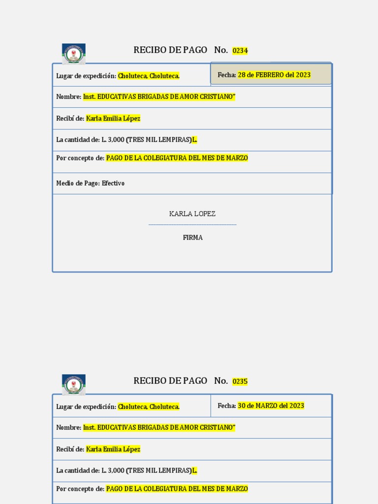 Recibo de Colegiatura | PDF