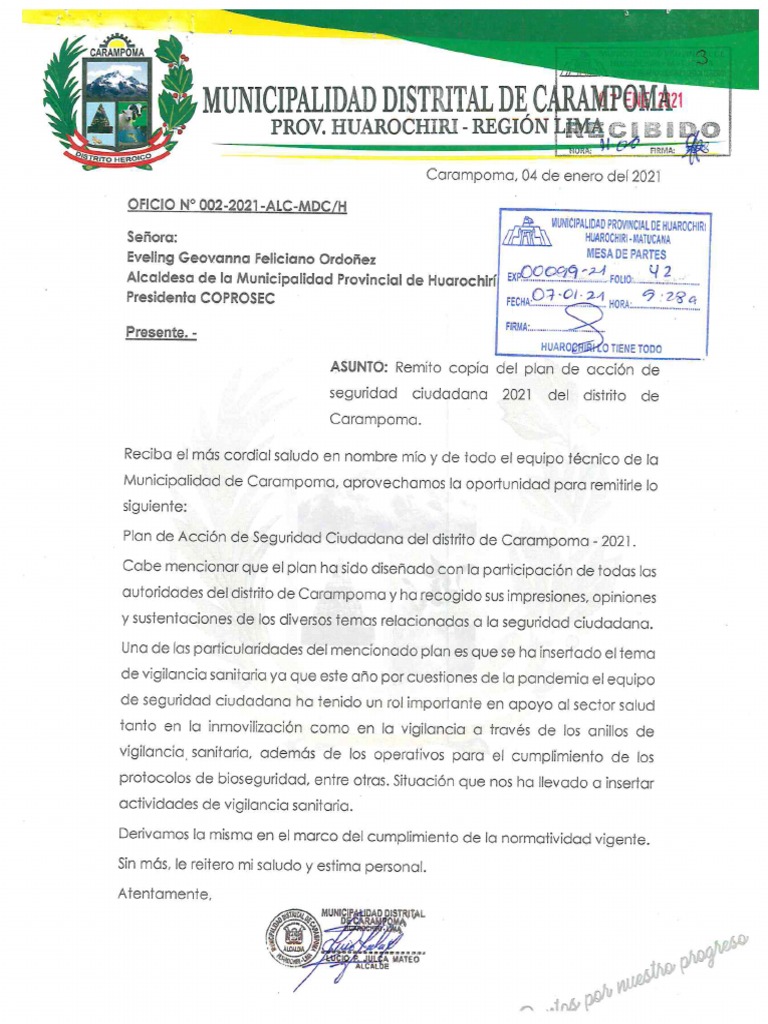 Plan de Carampoma 2021 | PDF