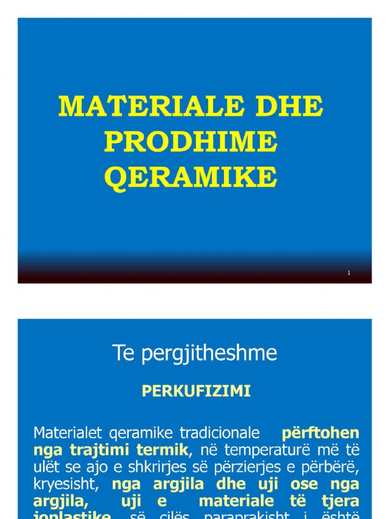 Leksion 4 Materialet Prej Qeramike | PDF