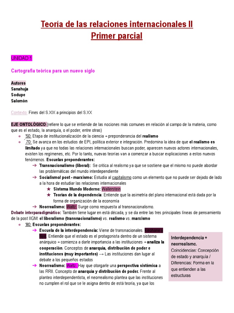 Teoria de Las RRII | PDF | Teoría de sistemas mundiales | Teoría