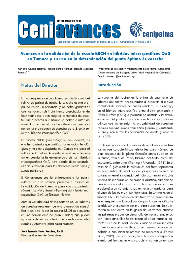 Avances en La Validación de La Escala BBCH | PDF | Plantas | Agricultura