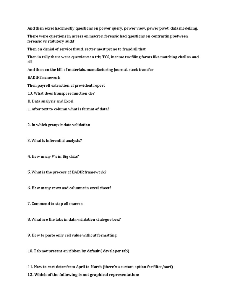 Question | Download Free PDF | Microsoft Excel | Computing