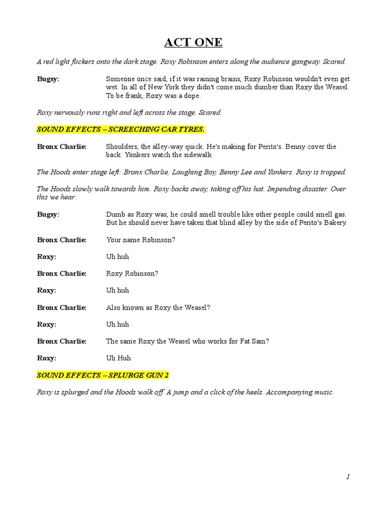 Act One | PDF | Waiting Staff