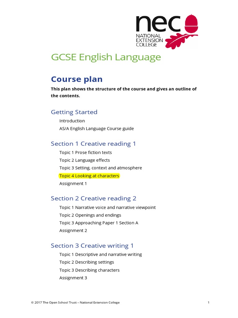 GCSE English Language Course Overview | PDF | Linguistics | Narrative