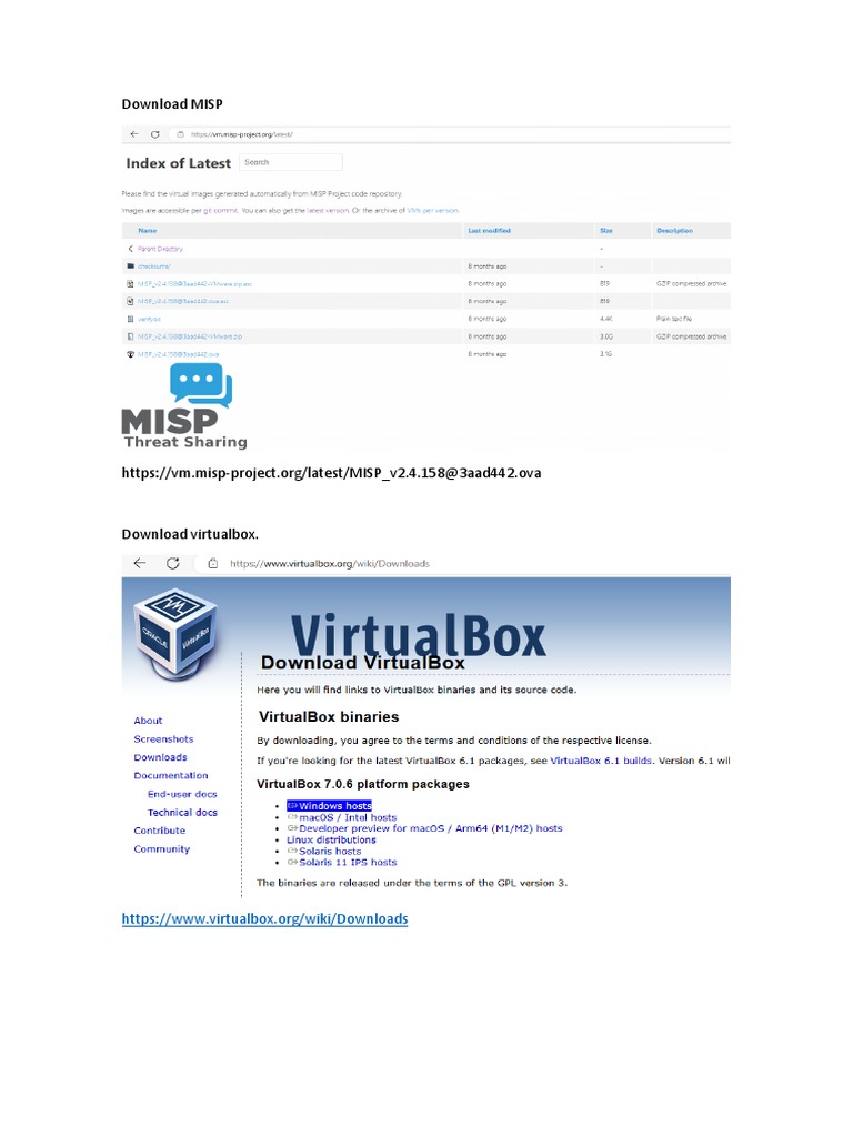 MISP e Virtualbox | PDF