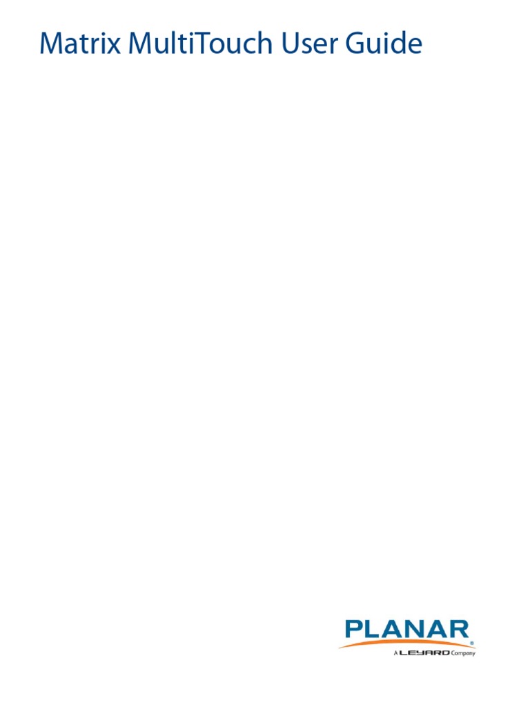 020-1209-00E - Matrix MultiTouch User Guide | PDF | Computer Monitor | Installation (Computer ...