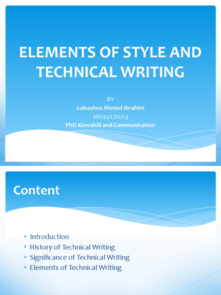 Key Elements of Technical Writing | PDF | Concept | Definition