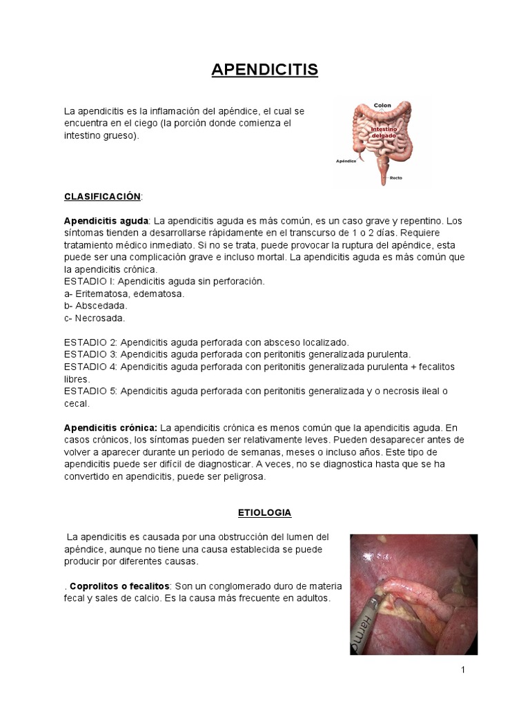 APENDICITIS | PDF | Especialidades Medicas | Medicina CLINICA