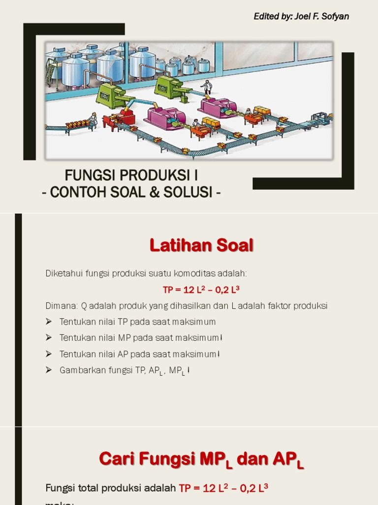 Fungsi Produksi I - Contoh Soal Dan Solusi | PDF