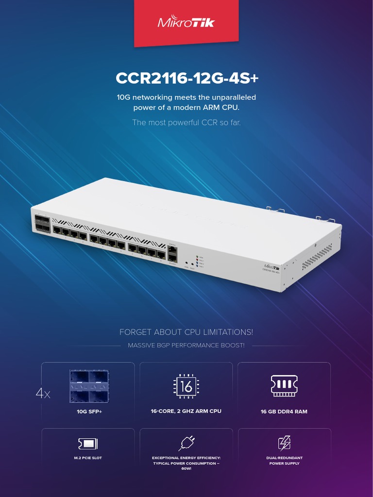 CCR2116-12G-4S+: The Most Powerful CCR So Far | PDF | Random Access Memory | Central Processing Unit