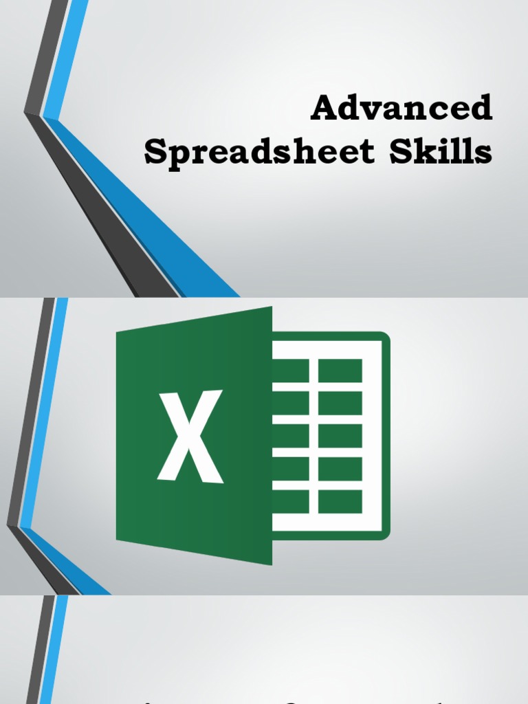 Advanced Spreadsheet Skills | PDF | Microsoft Excel | Spreadsheet