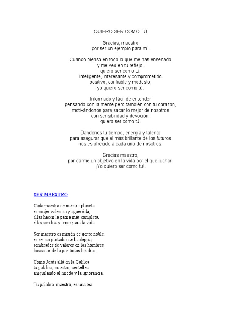 poemas al maestro | PDF | Amor | Principios éticos